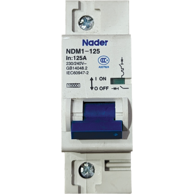 Nader NDB1 circuit breaker 125A-125 1 Pole